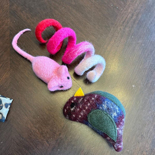 Wool Mouse Cat Toy Choose Your Color - Etsy
