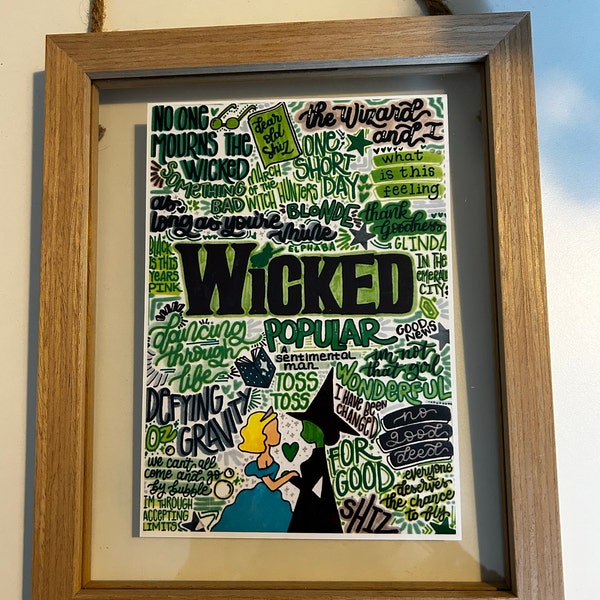 Wicked - Musical Theatre Poster, Broadway Wall Art, Theatre Lover Gift ...