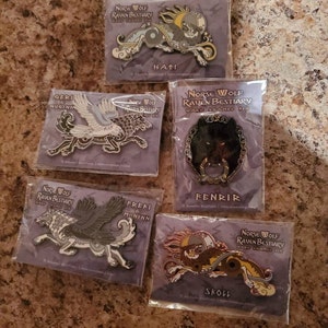 Norse Viking Hati Skoll Sun Moon Wolf Hard Enamel Collectable Quality ...