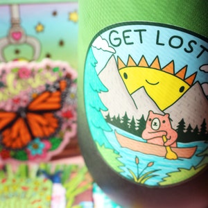 Get Lost Sticker, Funny Vinyl Stickers, Outdoorsy Decals, Cute, Animal ...
