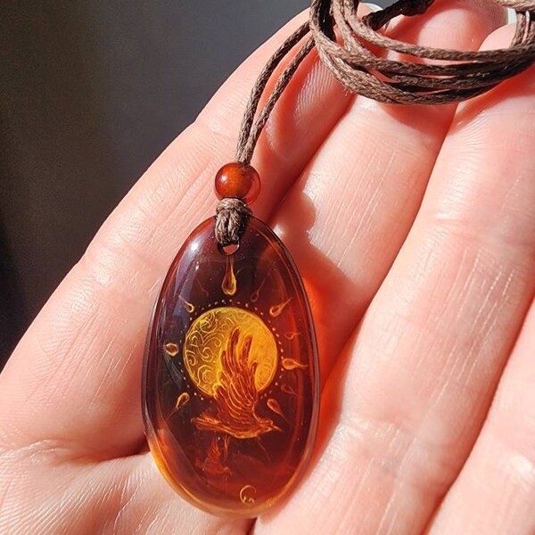 Amber Pendant Phoenix - Etsy
