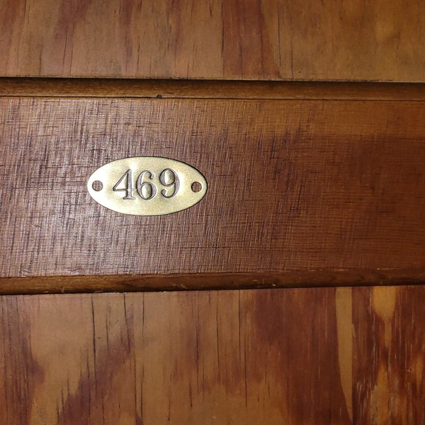Hand Punched Brass Oval Numbered Tags - Custom Numbered Locker Tags ...