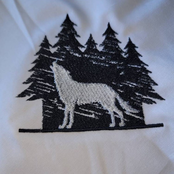 Adventure Wolf Howling Machine Embroidery Design / Howling / Forest ...