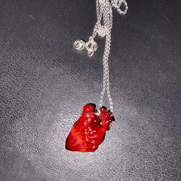 Really Tiny Glass Heart on a Chain - Etsy