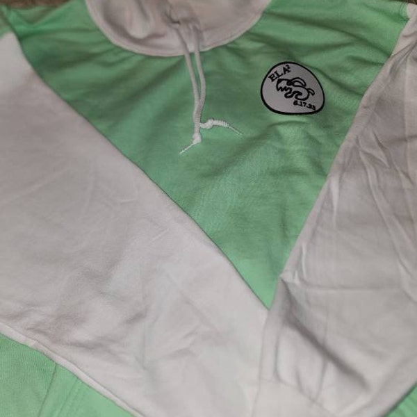 Two Matching Colorblock Hoodies, Green and Sand Two Tone Couple ...