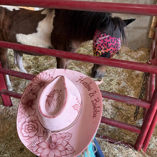 Wild Child Roses - Authentic Hand Burned Hat, Wide Brim, Best Seller ...