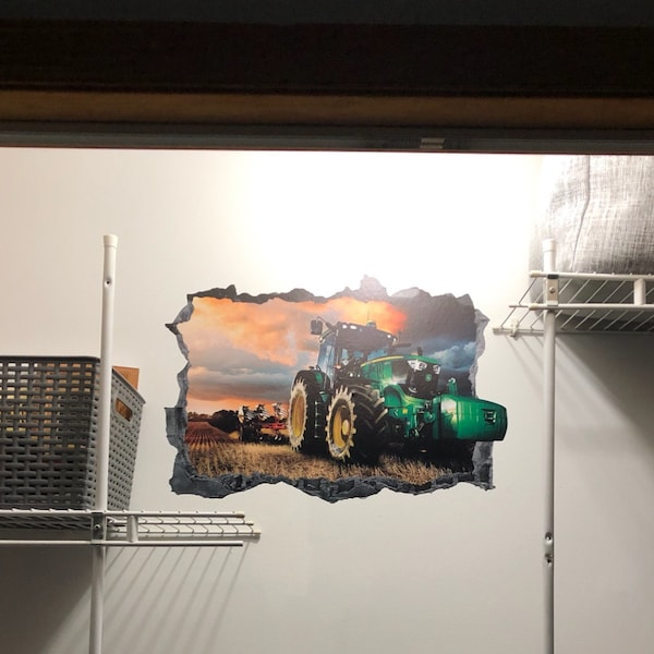 John Deere Green Tractor Wall Decal 3D Art Stickers Vinyl Wall Decor - Etsy