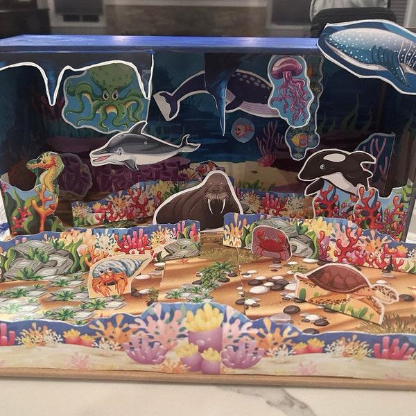 Printable Diorama Cut & Paste Shoebox Project, Create a Ocean Habitat ...