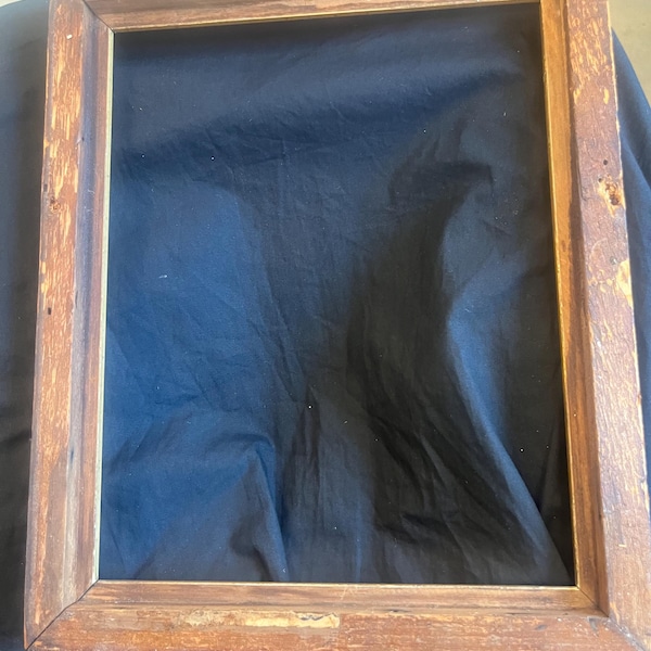 Antique EDWARDIAN Victorian, Small Standing BRASS & Worn Fabric FRAME ...