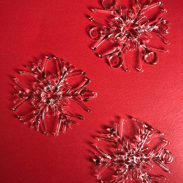 Handmade Clear Glass Snowflake Ornament ~ Flame Tip Design~ - Etsy