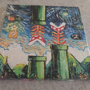 Van Gogh Mario Printed, Van Gogh Canvas Art, Modern Starry Night ...