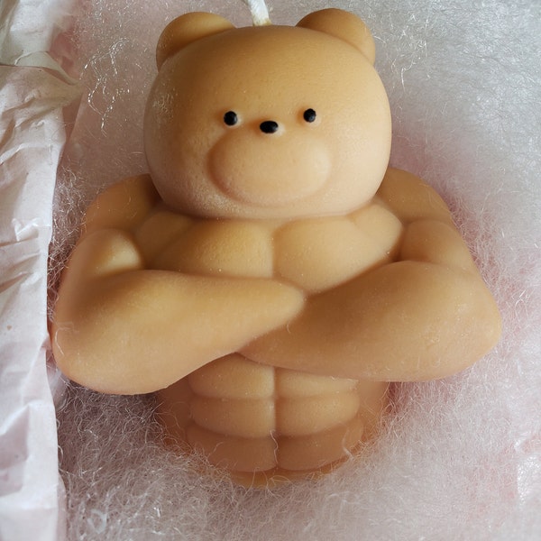 Swol Bear Candle, Buff Bear Candle, Workout Candle, Gift for Gym Rats ...