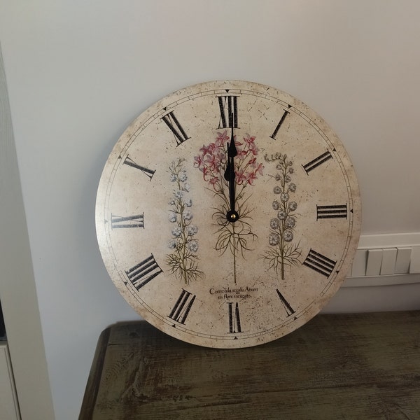 Three Flower Wall Clock- Wildflower Clock - Etsy