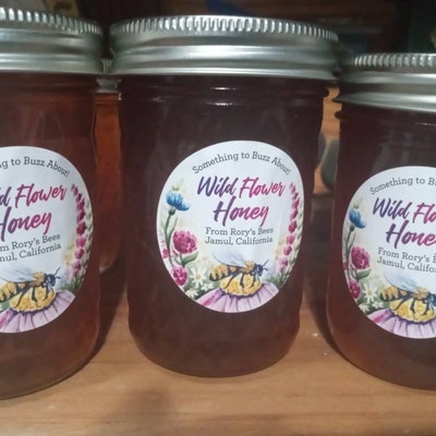 Custom Watercolor Wildflower Honey Labels, Whimsical Customized Honey ...