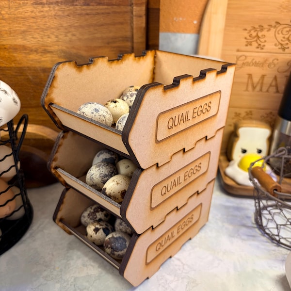 Stacking Quail Egg Box, Quail Gift, Coturnix Quail Decor, Quail Egg ...