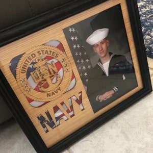 US Navy Picture Frame 8x10 Frame Holds 5x7 Photo United States Navy ...