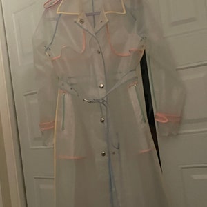 Elegant Colored Transparent Vinyl Trench Raincoat. Gorgeous | Etsy