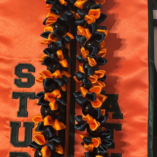 Toropical Flower Hawaiian Ribbon Lei,graduation Lei,anniversary Lei ...