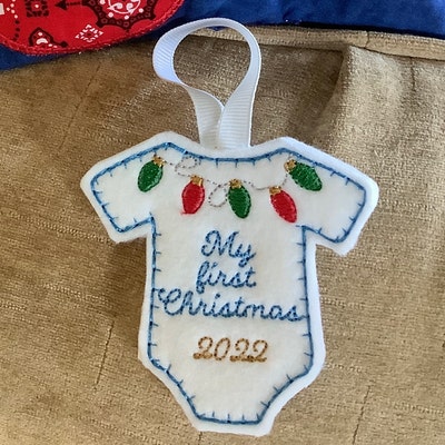 Machine Embroidery Design My First Christmas Decoration 4x4 Machine ...