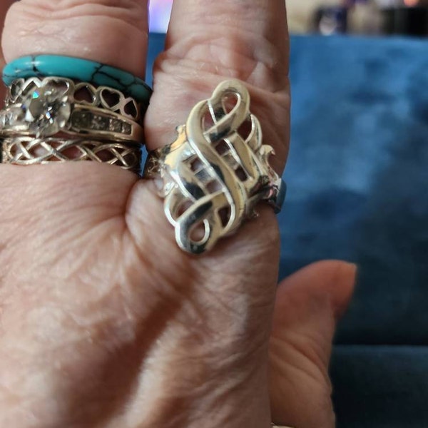 Elongated Silver Dome Ring // 925 Sterling Silver // Heavy Silver ...