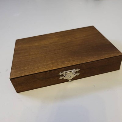 Small Flat Wooden Box With Hinged Lid 155 X 105 X 25 Mm - Etsy