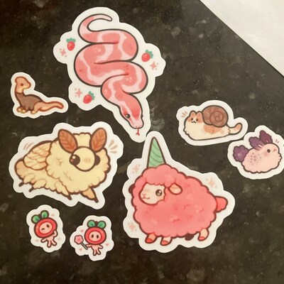 Fluffy Poodle Moth Sticker / Fluffy Moth Sticker / Cute Moth Sticker ...