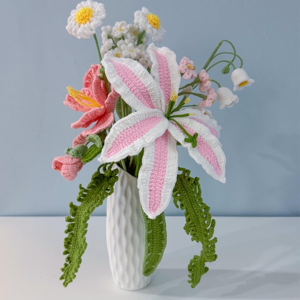 Crocheted Flower Bouquet | Handmade Floral Arrangement | Gift for Mom ...