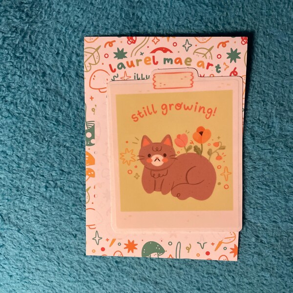 Sweater Weather Cat Matte Vinyl Sticker Digital Art, Stickers, Funny ...