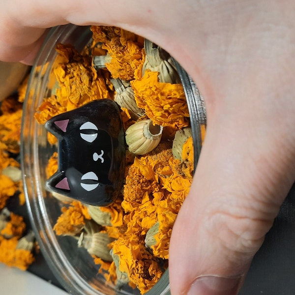 Micro Black Cats,tiny Ceramic Cat Figurine,miniature Cats,ceramic Cat ...