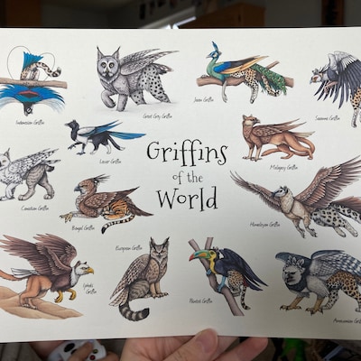 Griffins of the World A4 Print - Etsy