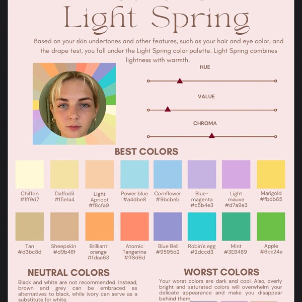 Professional Personal Color Analysis, Seasonal Color Swatch, 24 Palette ...