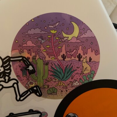Dreamy Desertscape Desert Nightlife Holographic Sticker - Etsy