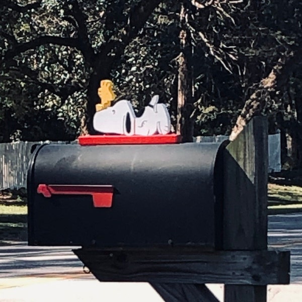 Snoopy Woodstock Mailbox Fence Line Topper Top Large Outdoor Decoration ...