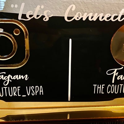 Double Business Social Media Sign Wedding Sign Salon Sign - Etsy