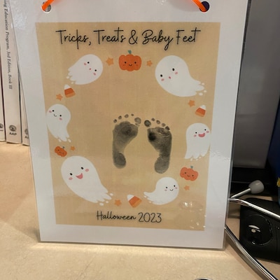 Baby's First 1st Halloween Footprint Art Craft, PRINTABLE Cute ...