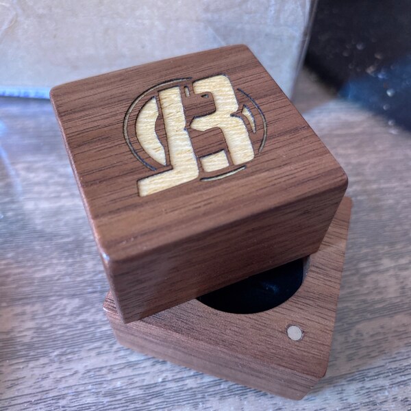 Handmade Walnut Wood Engagement Ring Case for Proposals. Round Rustic ...