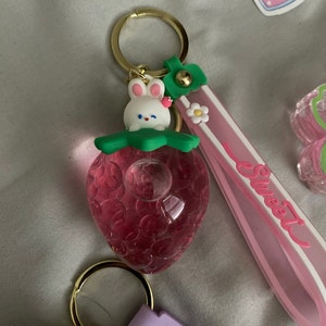 Bunny Keychain Gold Enamel Key Chain Accessory Rabbit Charm - Etsy