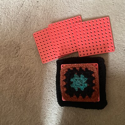 4 Pack Crochet/knitting Blocking Pin Stabiliser Squares Blocking Tool ...