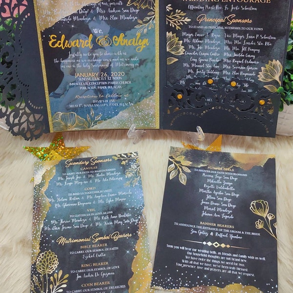 Black and Gold Watercolor Digital Paper, Watercolor Textures ...