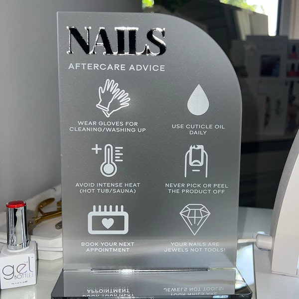 Nails Aftercare Acrylic Sign | Beauty Sign | Business Sign | Spa Sign ...