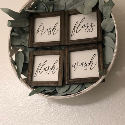 Farmhouse Bathroom Signs Set of 4 - Etsy