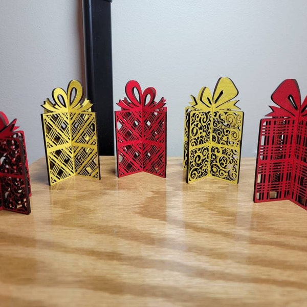 3D Standing Christmas Presents Set of 5 - SVG Digital Download for ...
