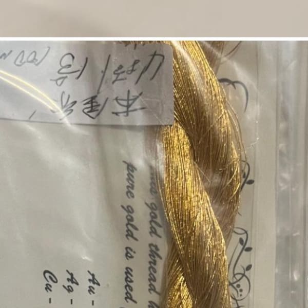 Japanese Vintage Rare Superb 24K Gold Leaf Thread Embroidery 4 0.35mm ...