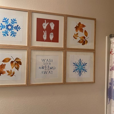 Watercolour Falling Leaves Fall Print, Fall Printable Art, Rustic Print ...