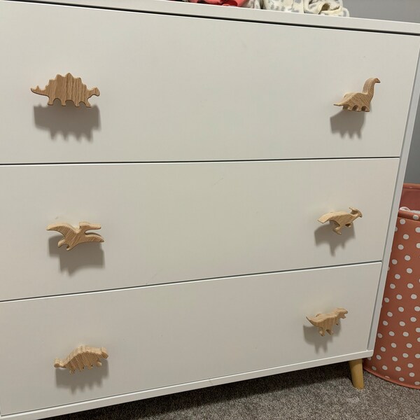 Dinosaur Dresser Knob for Nursery, Drawer Pull Handle for Kids Room. T ...