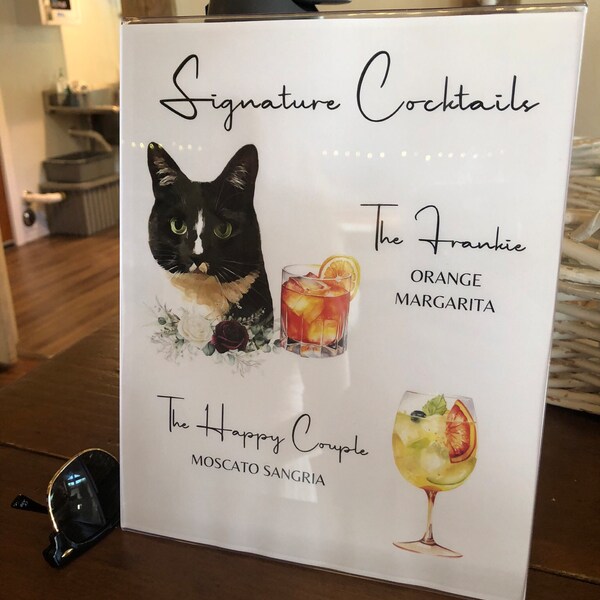 Cat Signature Drink Sign, Dog Signature Drink, Cat Signature Cocktails ...