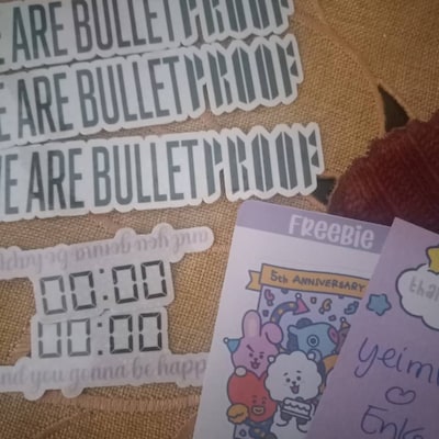 We Are Bulletproof Sparkly Sticker Set BTS Stickerbts Merch bts ...