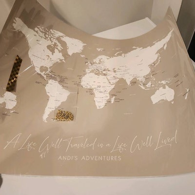 United States Map Romantic Gift for Him Unframed Couples Travel Map ...