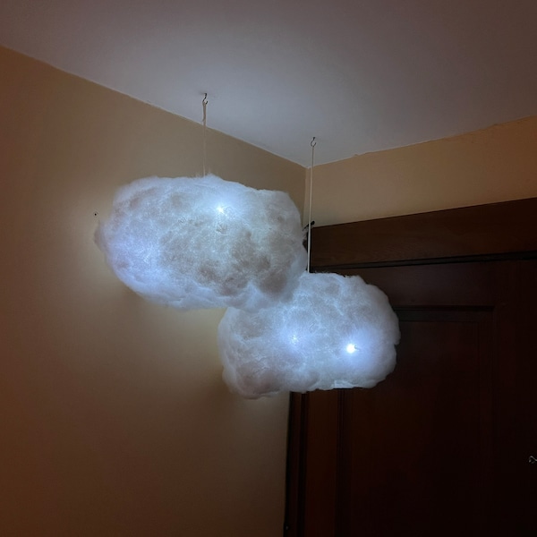 SET OF THREE Cloud Lights, Hanging Cloud, Night Light, Clouds, Christmas Gift, Led Light ...