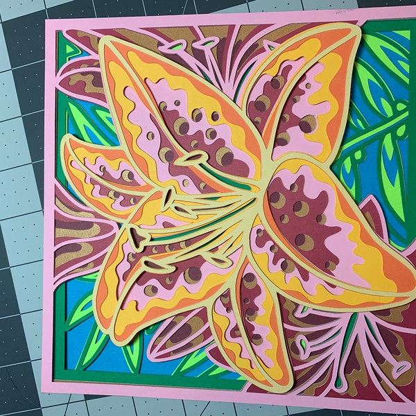 Tiger Lily 3d Mandala Svg, Flower Multilayer Papercraft Files for ...